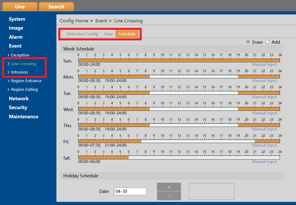 How to get the Digital Deterrent alarm to follow a schedule.