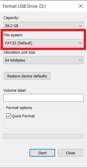 How to get a recorder to recognize a USB Flash Drive