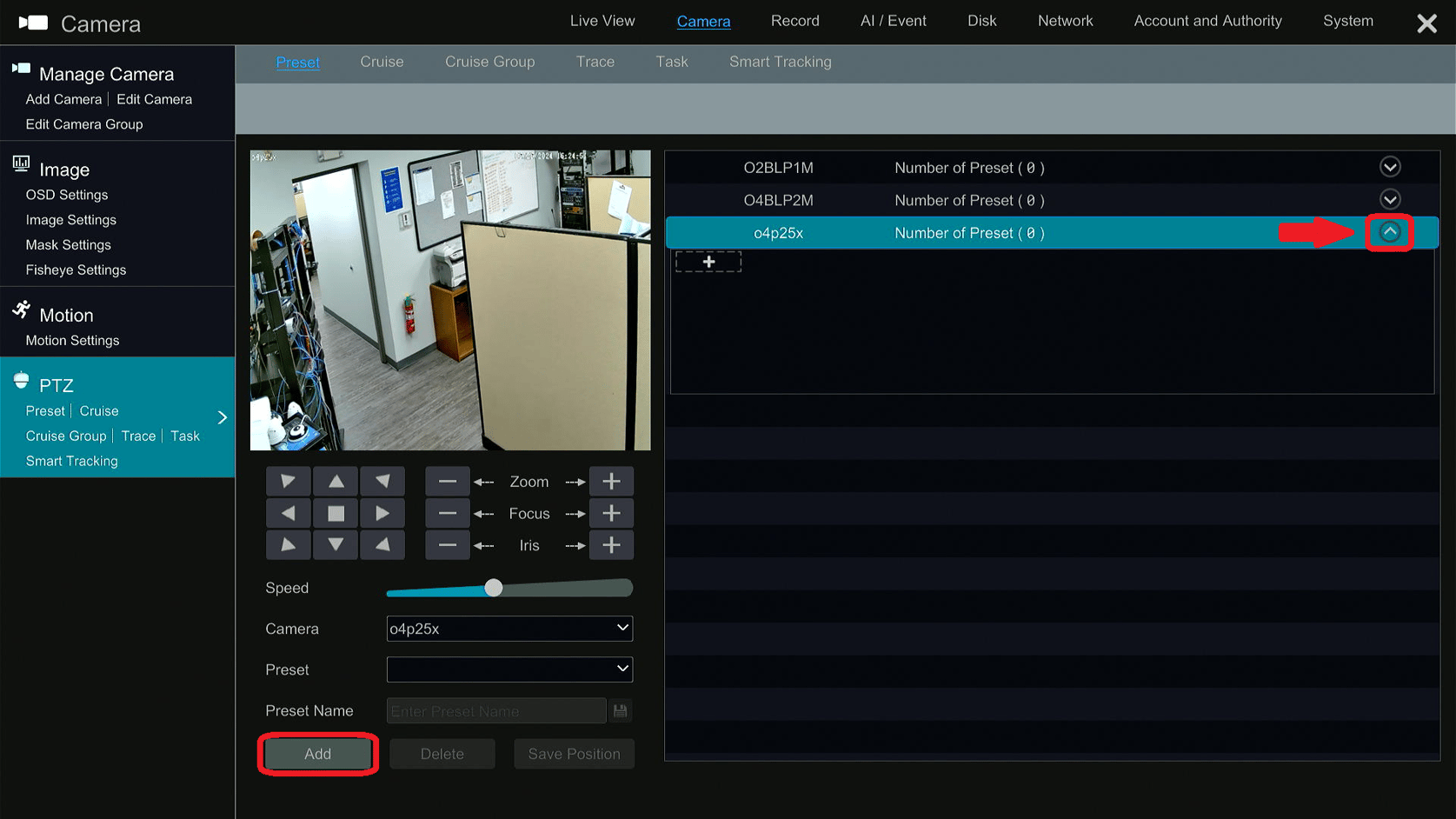 How to configure PTZ Cruise on a Speco Blue Recorder.