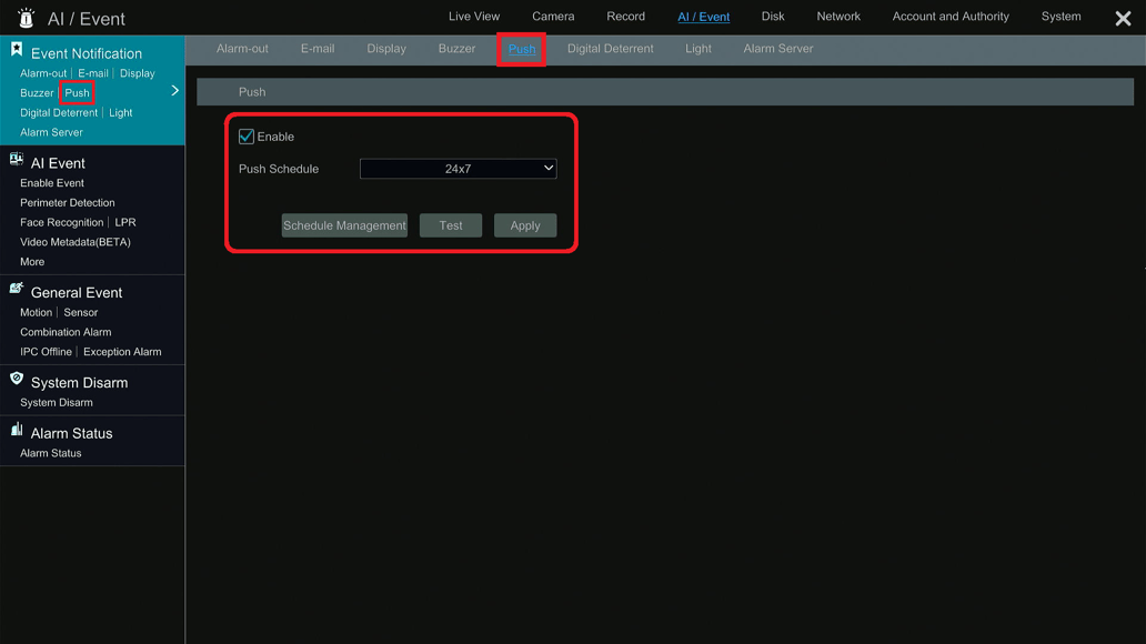 How to enable Push Notifications on a Speco Blue Recorder