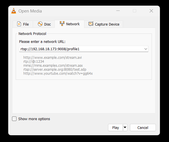 How to use an RTSP Stream from a Speco Blue Camera