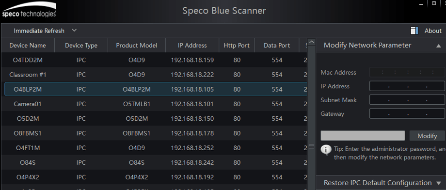 How to download and use the Speco Blue IP scanner tool