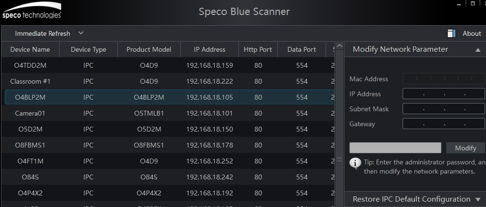 How to download and use the Speco Blue IP scanner tool
