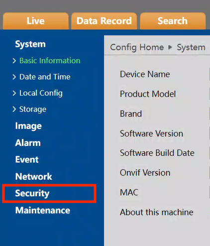 How to change Speco IP camera password