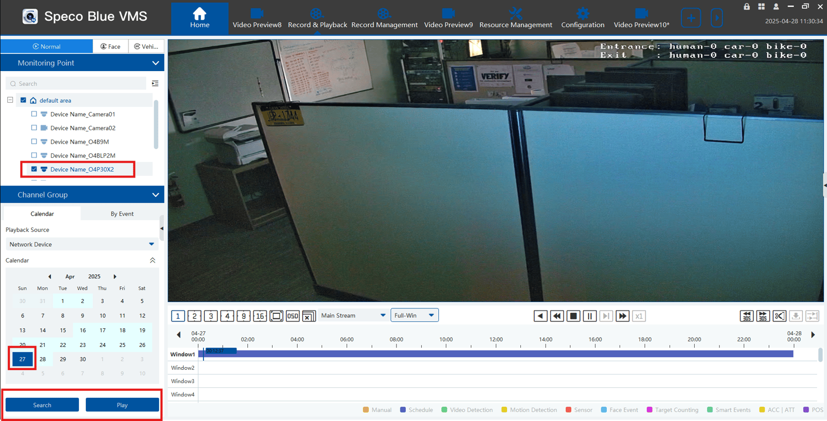 How to Playback and Export using Speco Blue VMS Lite