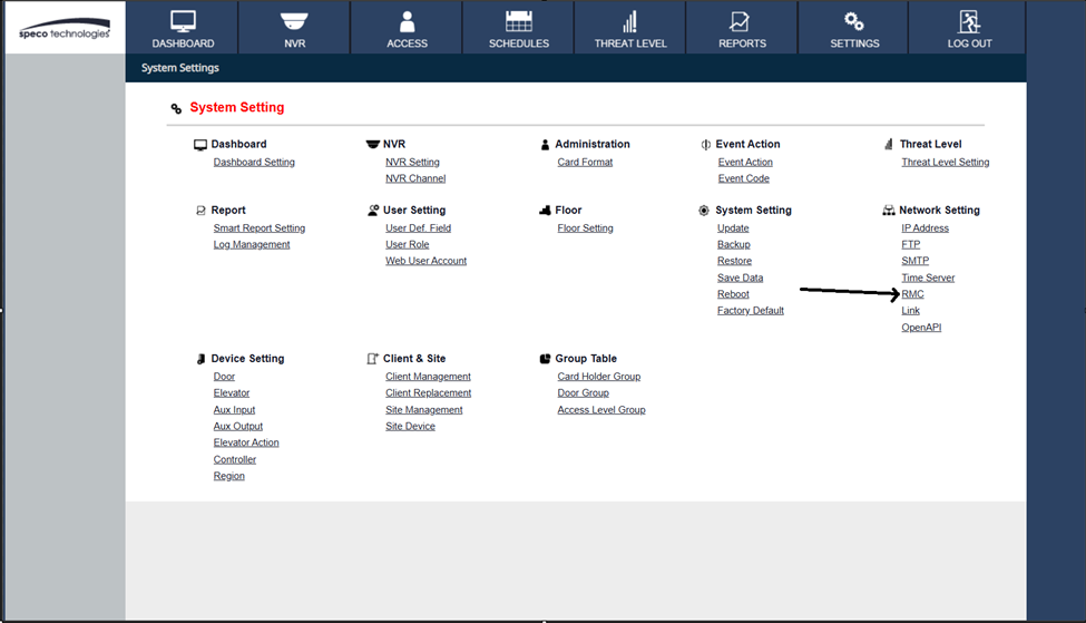 How to Setup RMC for Speco Access Control Panels