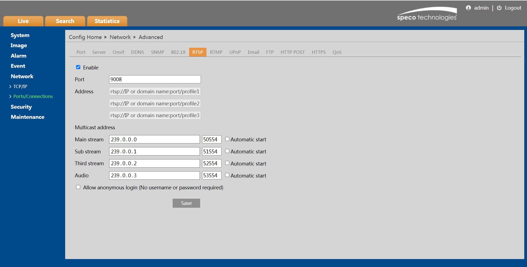 How to get an RTSP stream directly from an IP Camera
